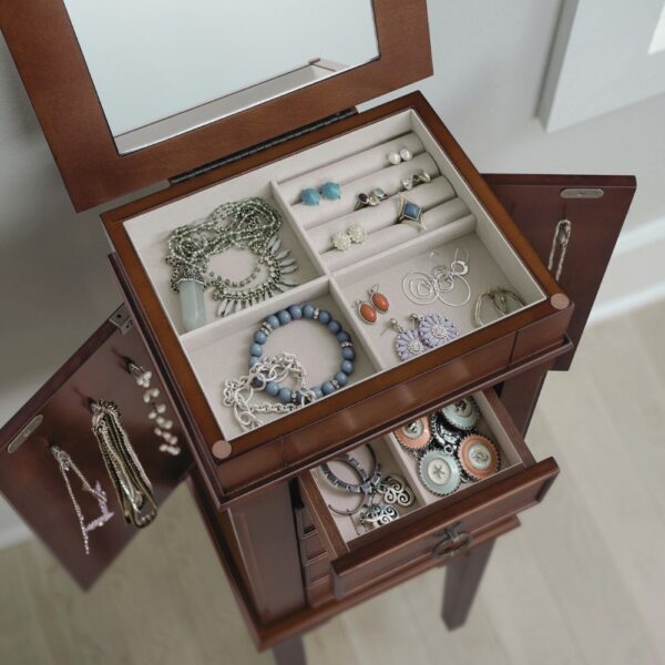 Bell-Shaped Jewelry Storage Mirror ~ Walnut – Hives and Honey