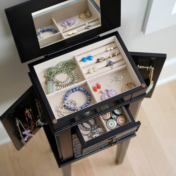 Bell-Shaped Jewelry Storage Mirror ~ Walnut – Hives and Honey